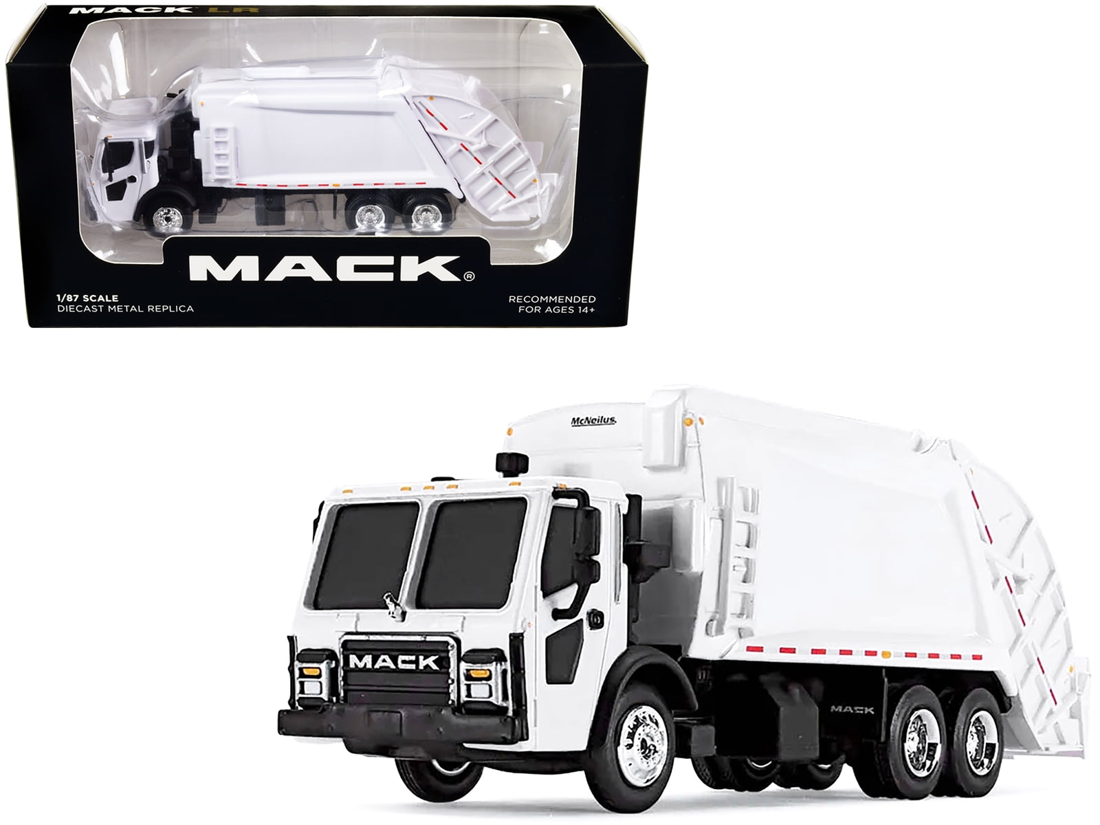 Mack LR with McNeilus Rear Load Refuse Body White 1/87 (HO) Diecast ...