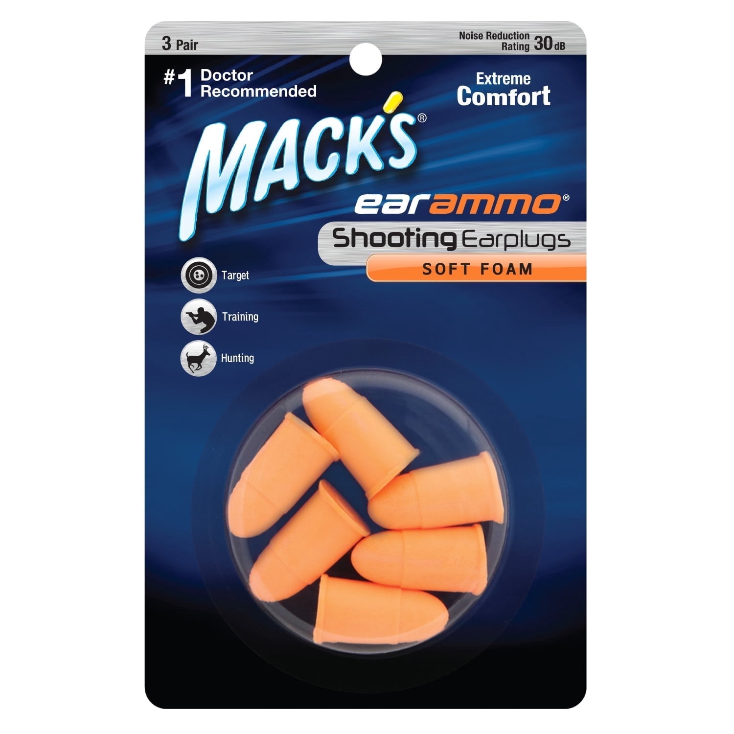 Mack's Ear Ammo Soft Foam Shooting Ear Plugs, 3 Pair - Shooting Ear ...