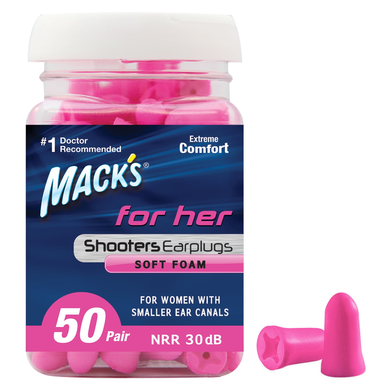 Mack’s For Her Soft Foam Shooting Ear Plugs, 50 Pair, Pink – Small ...