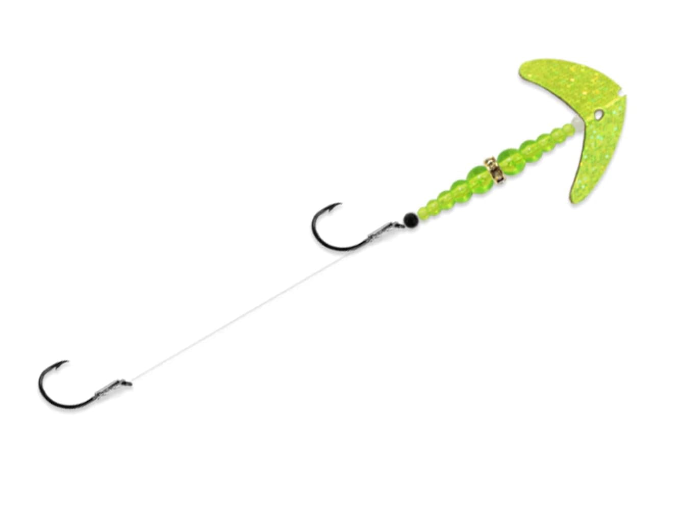 Mack's Lure Double Whammy Walleye #4 Chartreuse Sparkle, Spinnerbaits ...