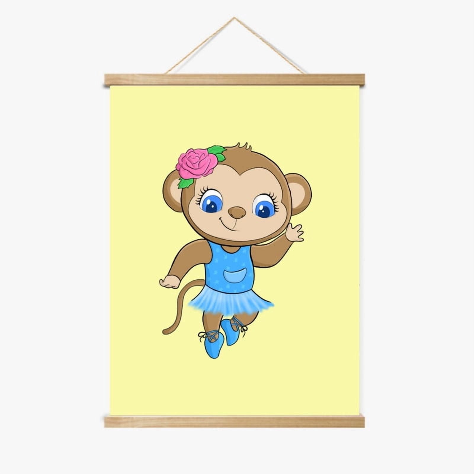 Mackenzie the Monkey Magnetic Wood Frame Hanger by Dancing Littles ...