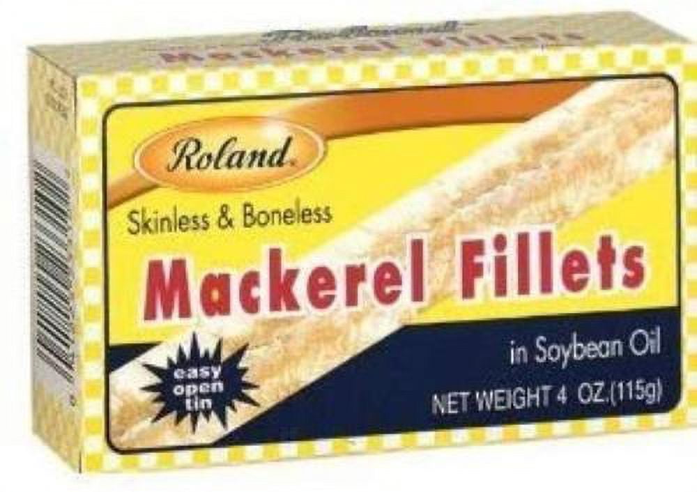 Mackerel Fillets Skinless & Boneless in Soybean Oil (Roland) 4 oz ...