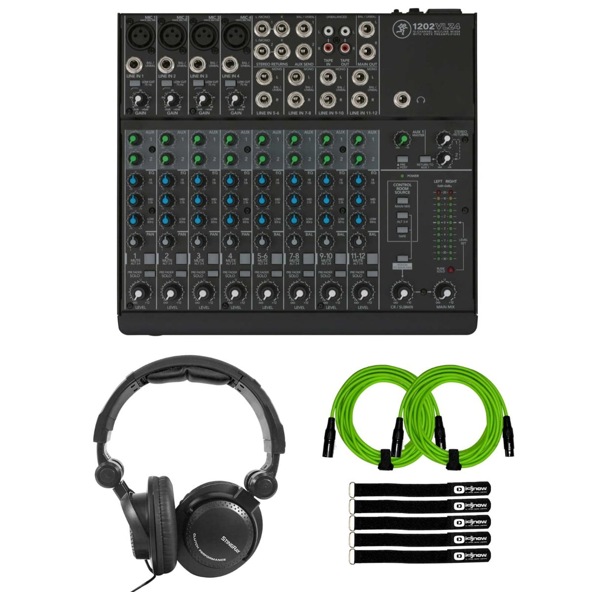 Mackie 1202VLZ4 12-Channel Compact Mixer with Foldable DJ Headphones ...