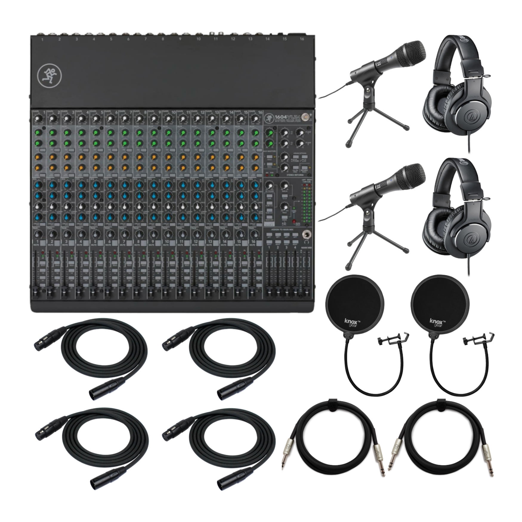Mackie 1604VLZ4 16 Channel Compact 4 Bus Compact Mixer Bundle - Walmart.com
