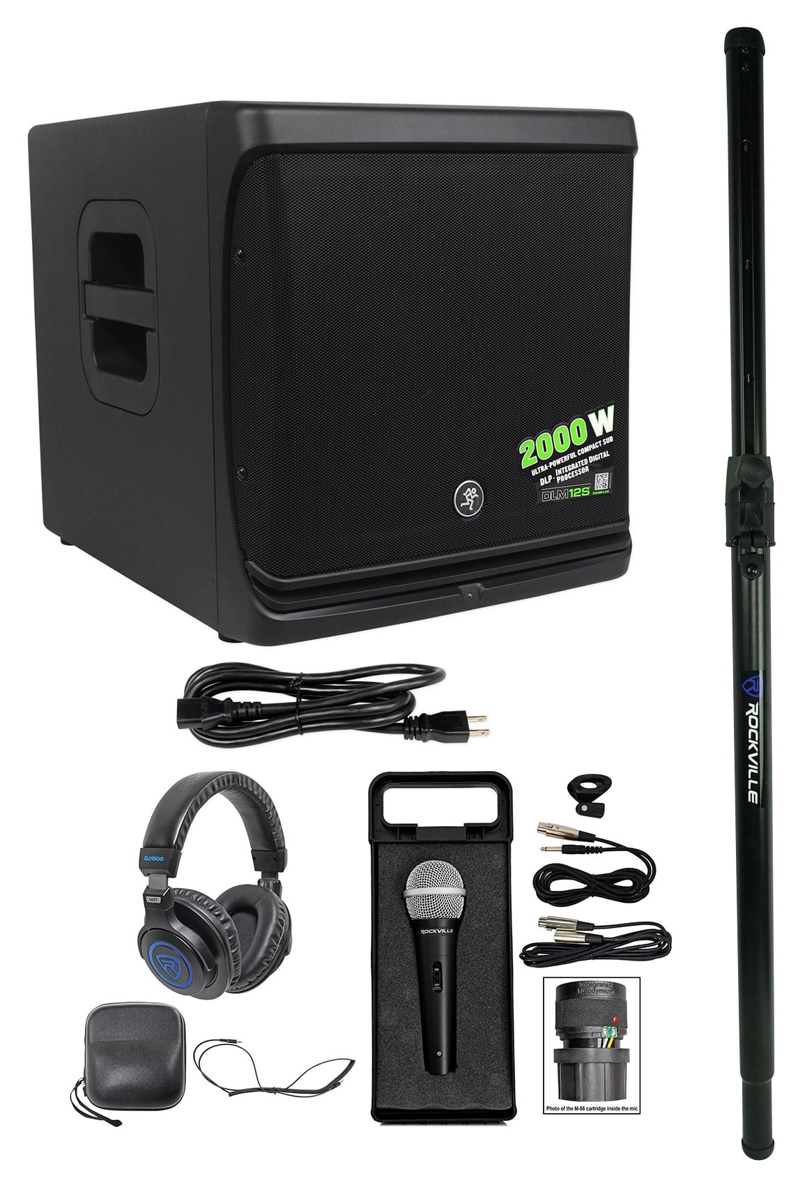 Mackie DLM12S 2000W 12" Active DJ PA Subwoofer Sub+Air Pole Mount ...