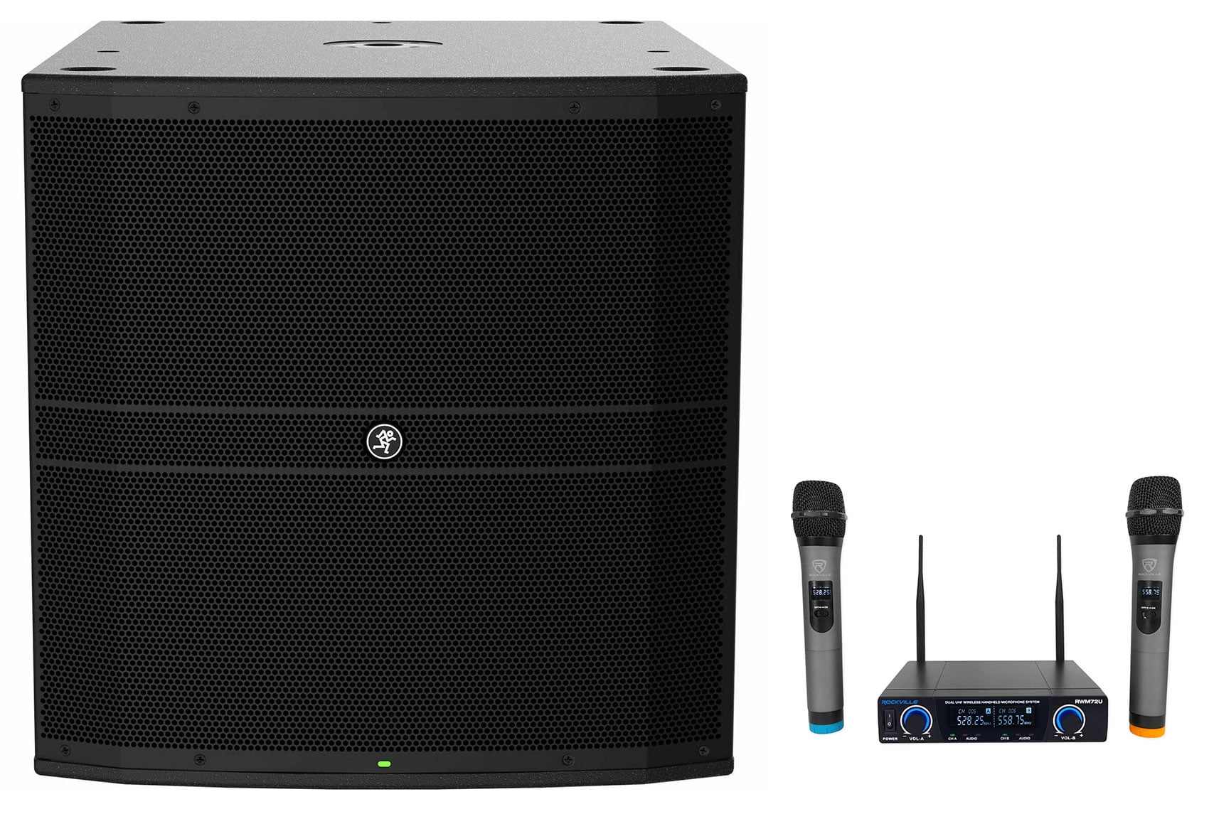 Mackie DRM18S 2000w 18" Powered DJ PA Subwoofer Sub+Dual Wireless ...