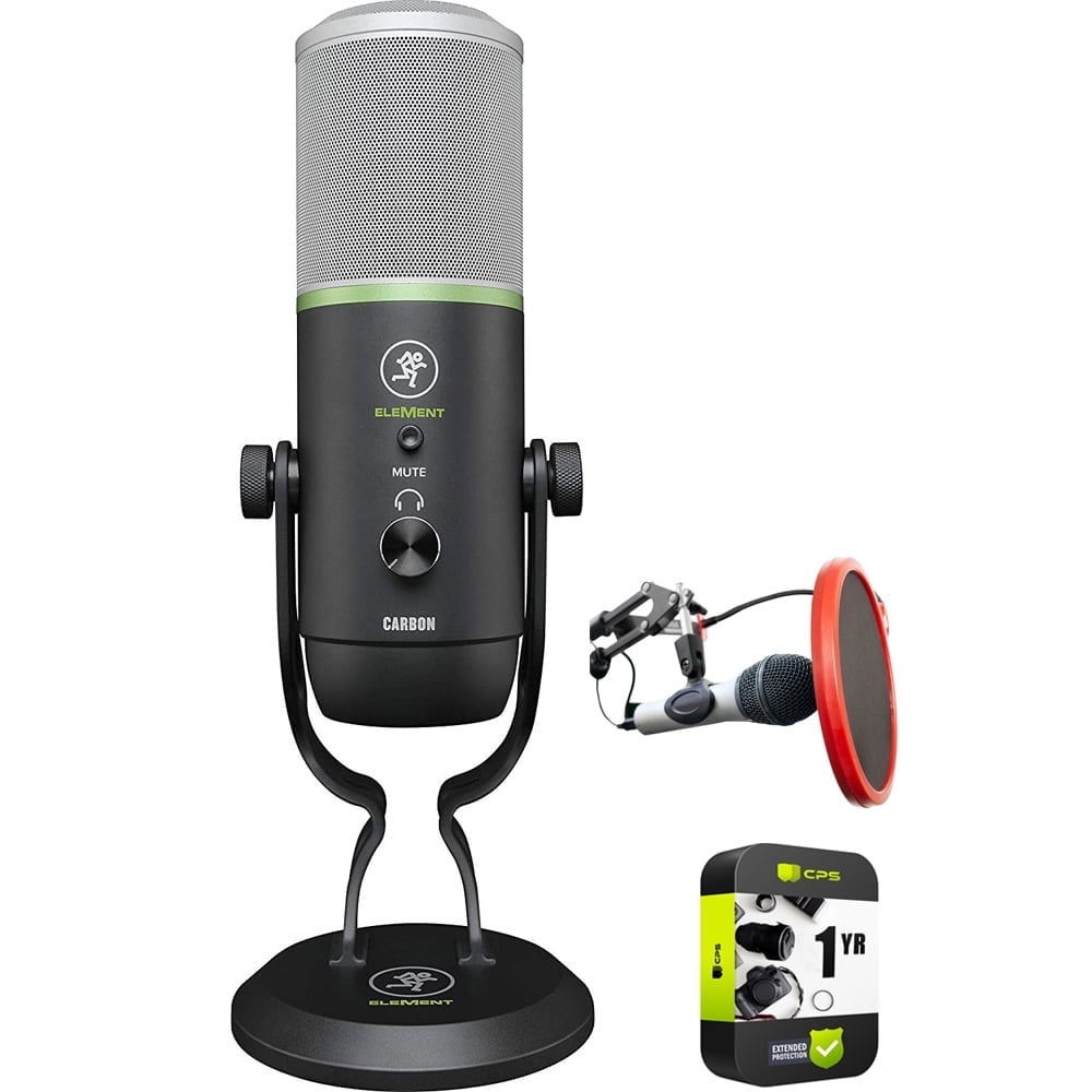 Mackie EM-CARBON EleMent Series Carbon USB Condenser Microphone Bundle ...