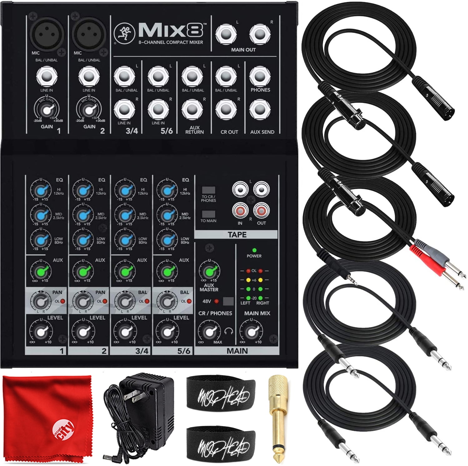 Mackie Mix Series Mix8 8-Channel Compact Mixer Studio-Level Audio ...