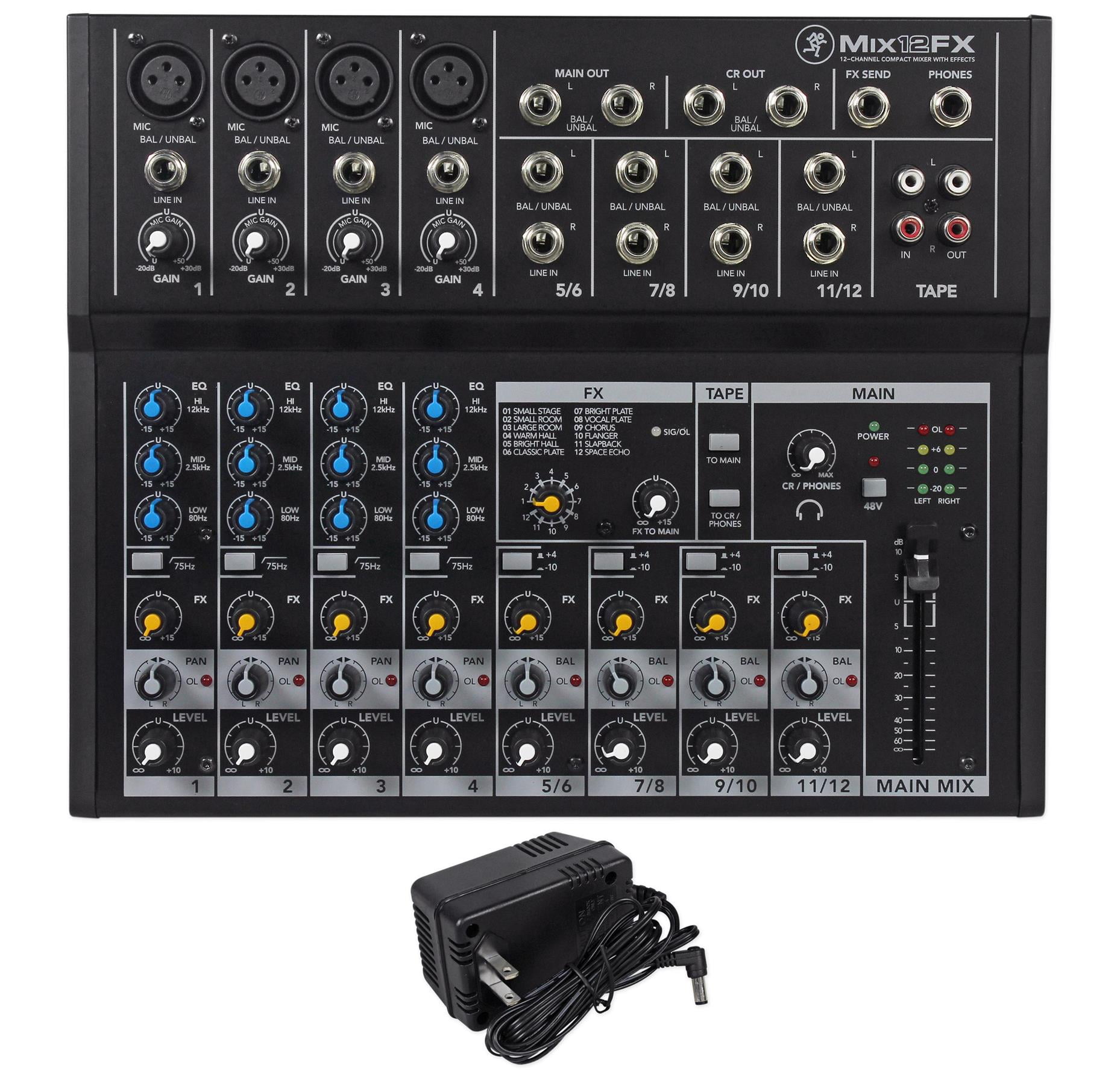 Mackie Mix12FX 12-Ch. Compact Soundboard Mixing Console Mixer For ...