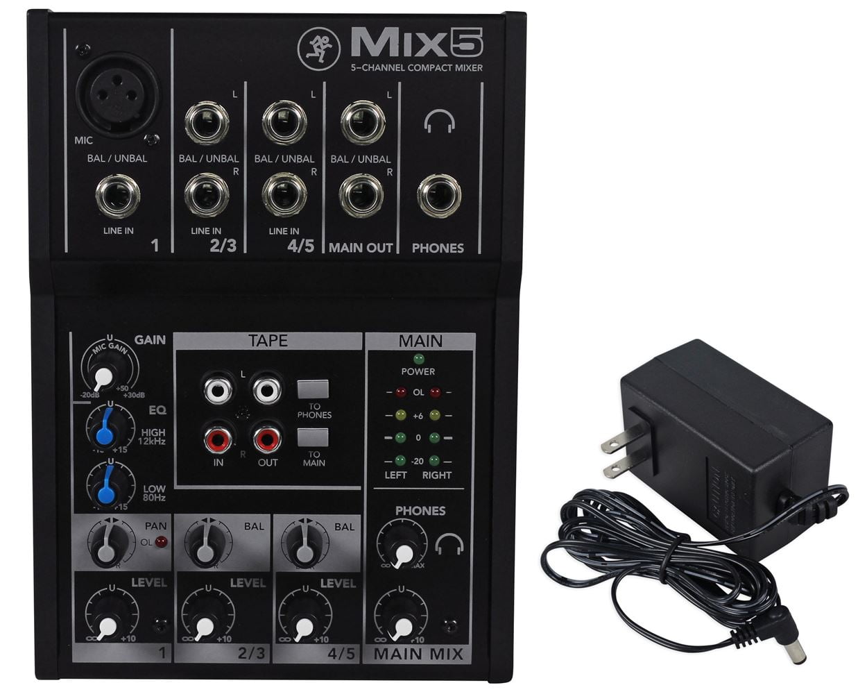 Mackie Mix5 5-Ch Compact Soundboard Mixing Console Mixer For Church ...