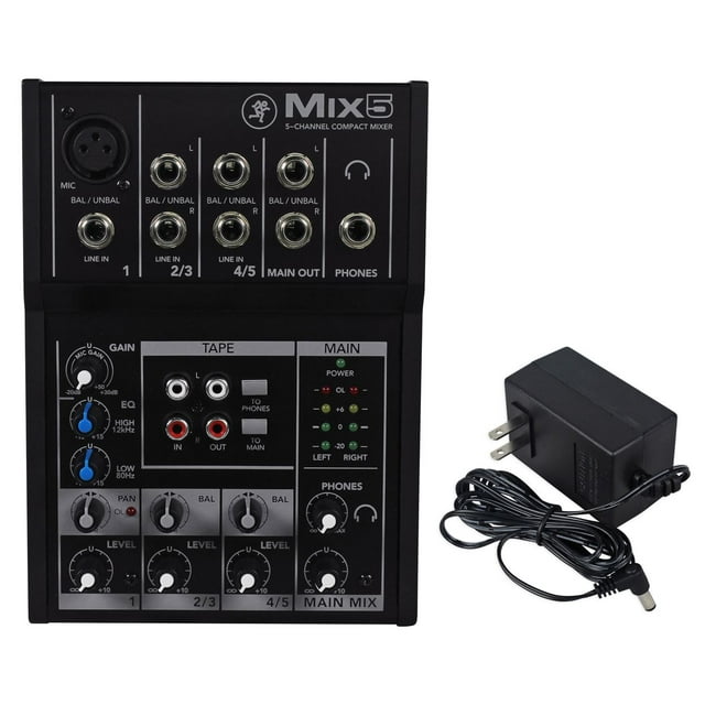 Mackie Mix5 5-Ch Compact Soundboard Mixing Console Mixer For Church ...