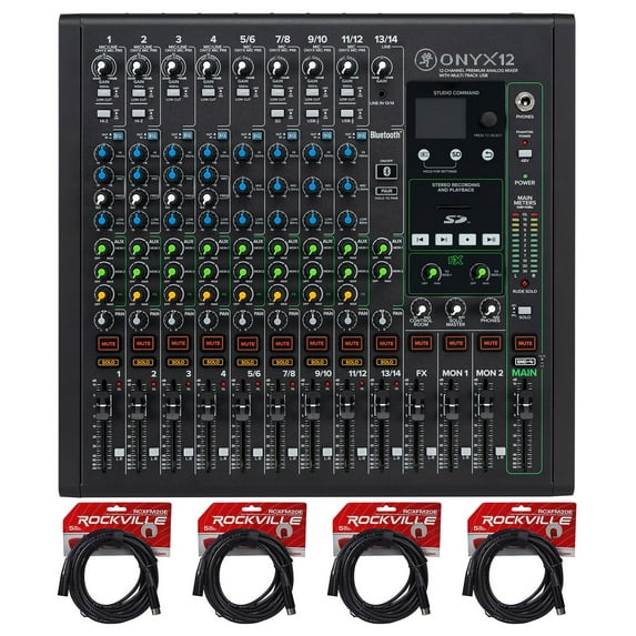 Mackie ONYX12 12-Channel Analog Mixer Multi-Track USB/3-Band EQ ...
