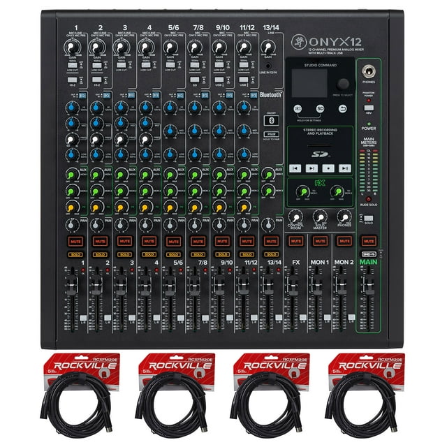 Mackie ONYX12 12-Channel Analog Mixer Multi-Track USB/3-Band EQ ...
