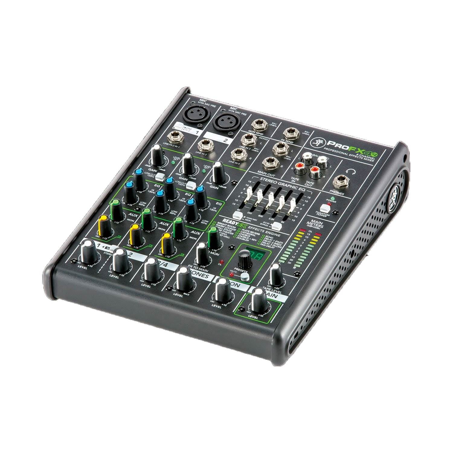 Mackie ProFX4v2 Live Sound 4 Channel Effects Mixer with 2 Low Noise ...