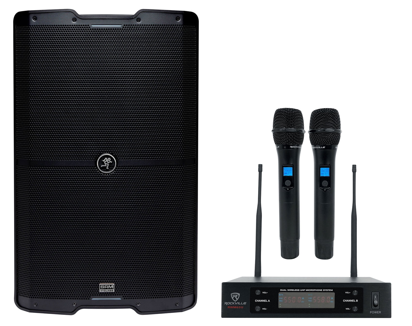 Mackie SRM215 V-Class 15” 2000w Bluetooth Active PA DJ Speaker+Wireless ...