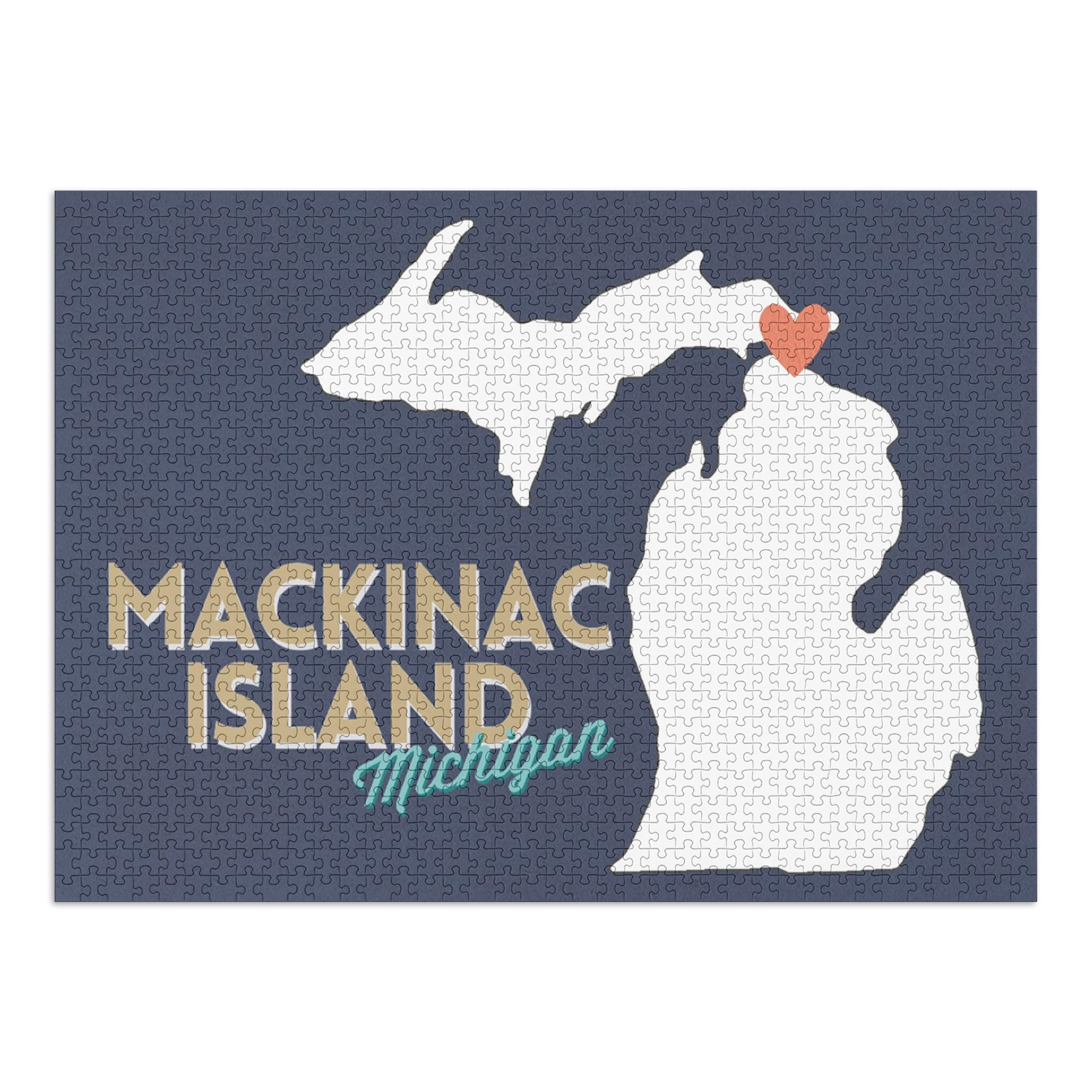 Mackinac Island, Michigan, Home State with Red Heart (1000 Piece Puzzle ...