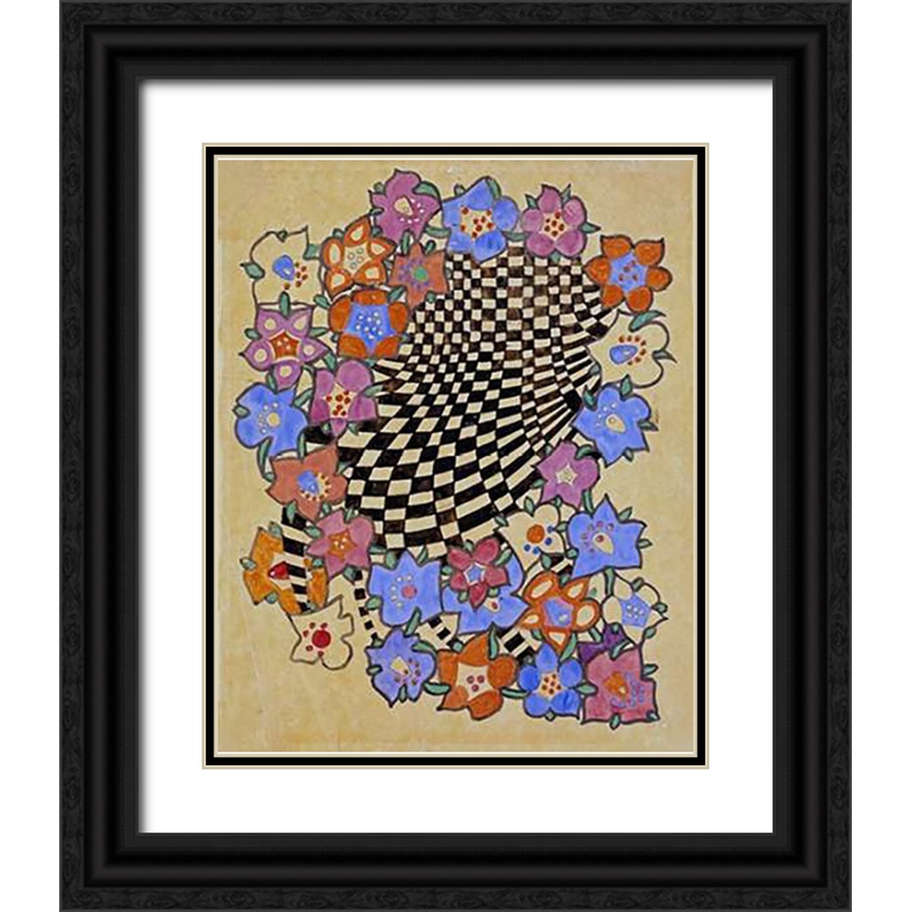 Mackintosh, Charles Rennie 12x14 Black Ornate Wood Framed with Double ...