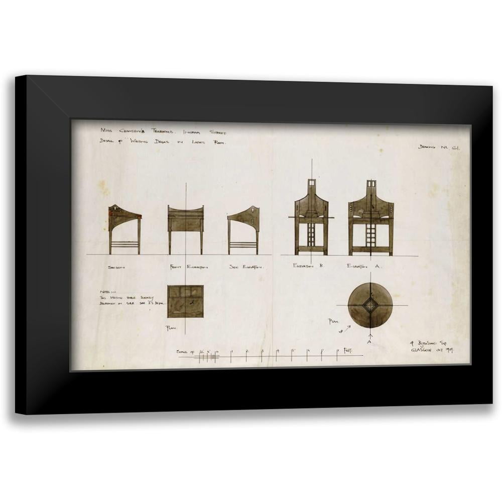 Mackintosh, Charles Rennie 18x13 Black Modern Framed Museum Art Print ...
