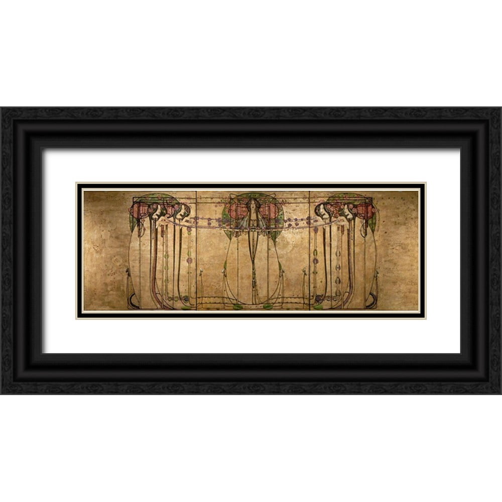 Mackintosh, Charles Rennie 24x11 Black Ornate Wood Framed with Double ...