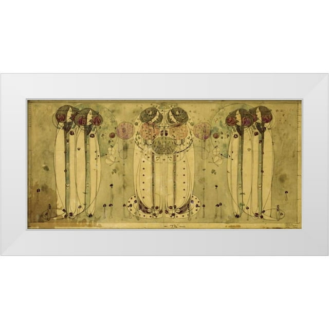 Mackintosh, Charles Rennie 24x13 White Modern Wood Framed Museum Art ...