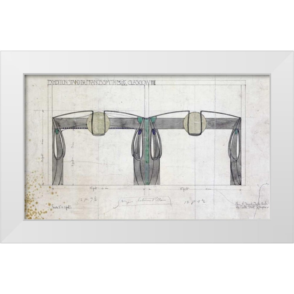 Mackintosh, Charles Rennie 32x21 White Modern Wood Framed Museum Art ...