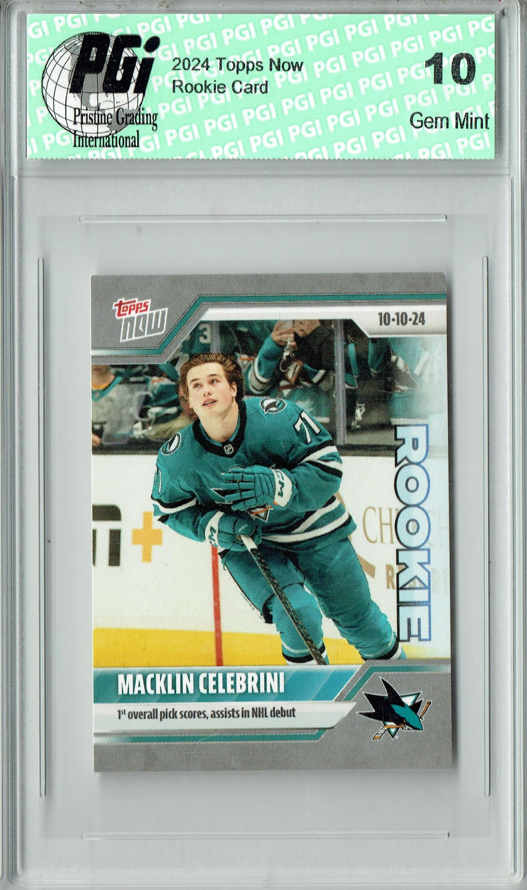 Macklin Celebrini 2024 Topps Now #6 1st Pro Card Ever Rookie Sticker ...