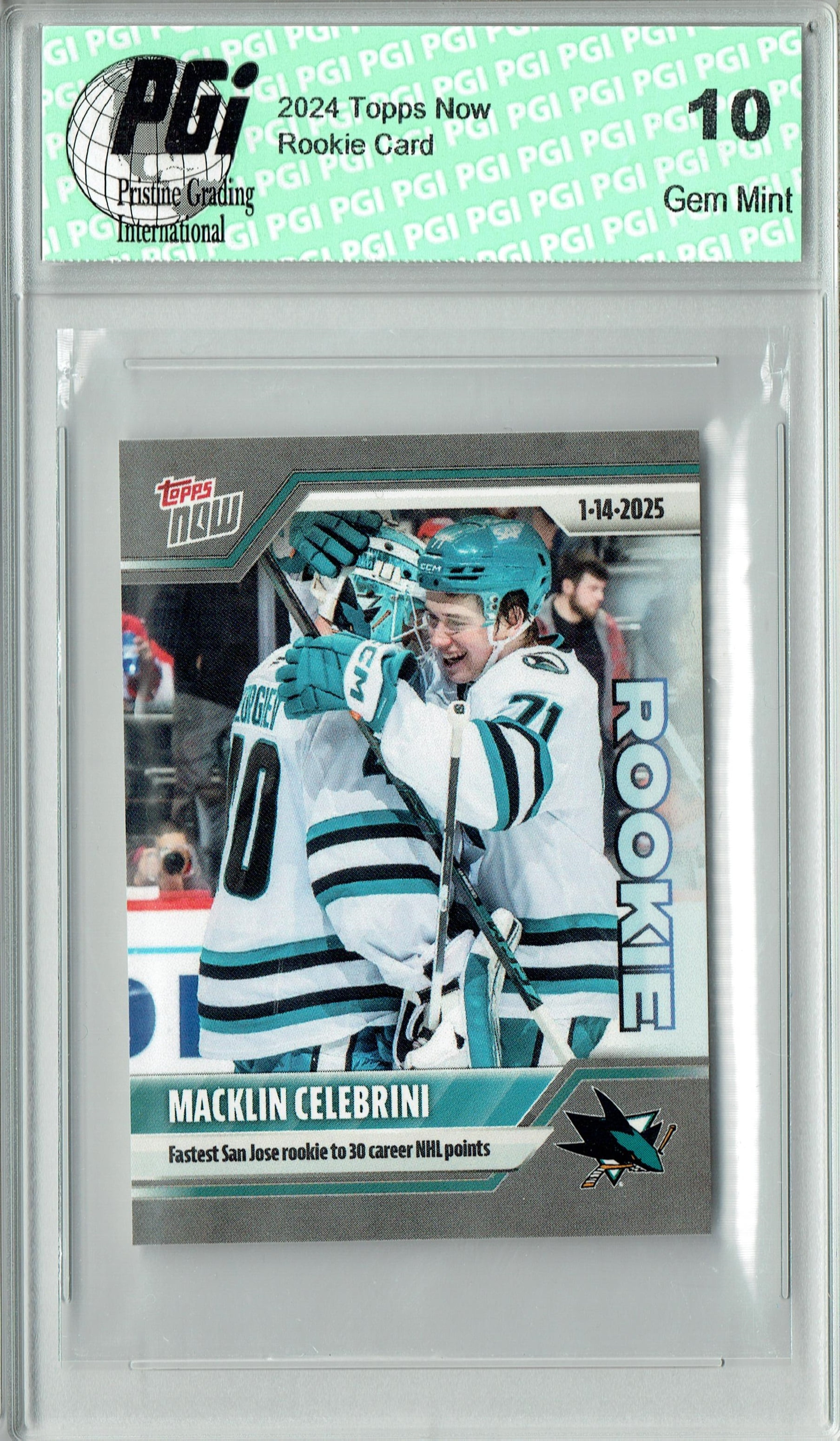 Macklin Celebrini 2024 Topps Now #88 Sticker Rookie Card PGI 10 ...