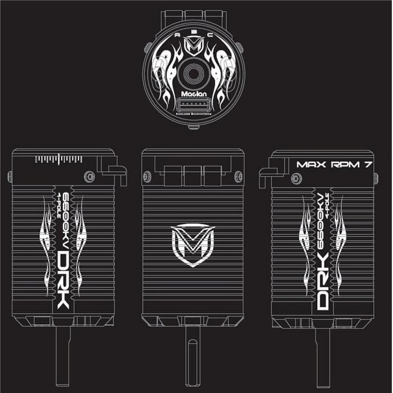 Maclan Racing HADMCL1072 DRK 4-Pole 6600KV Competition Brushless Drag ...