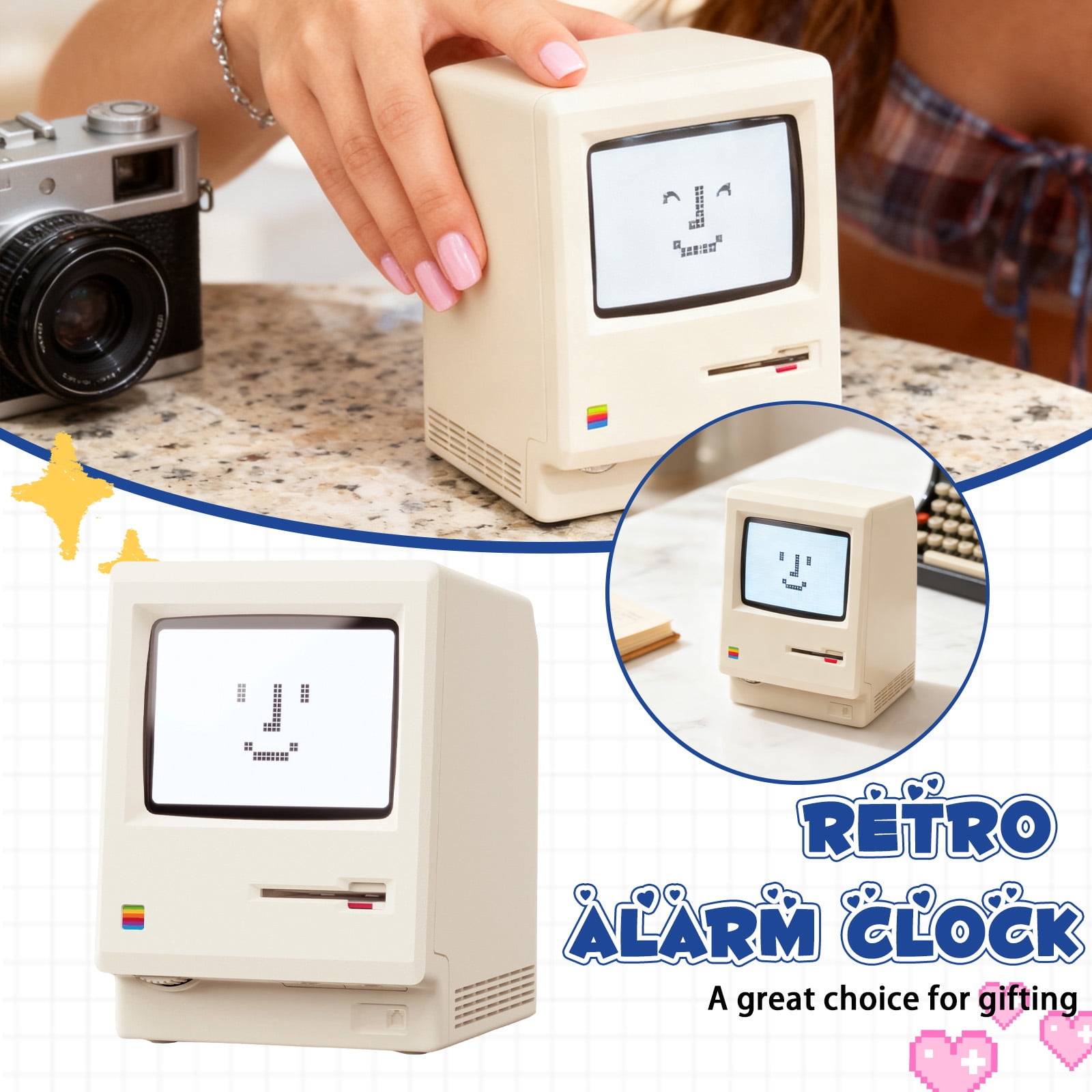 Maclock WB-8 Retro Pixel Alarm Clock 1984 80s Computer Style Electronic ...