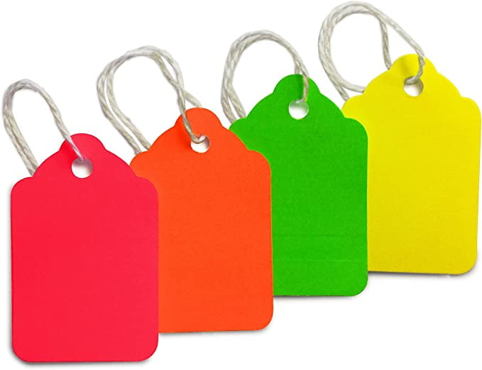 Maco #5 Colored Merchandise Tags with Strings (BB-304), 1-3/32 x 1-3/4 ...