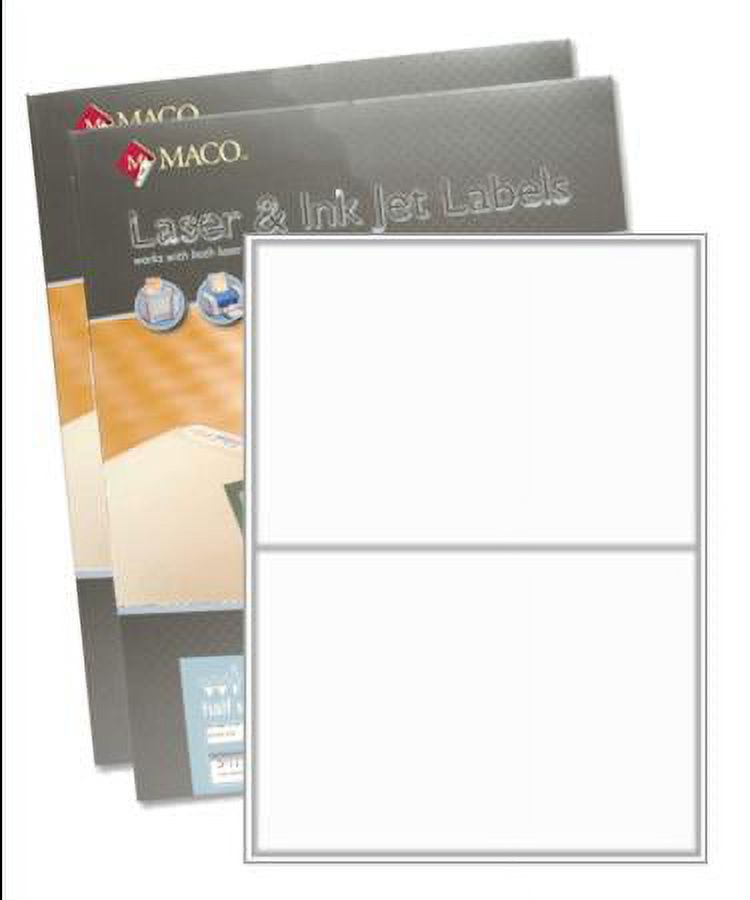 Maco ML-0200B White Half-Sheet 8.5 x 5.5 inch Laser / Inkjet All ...