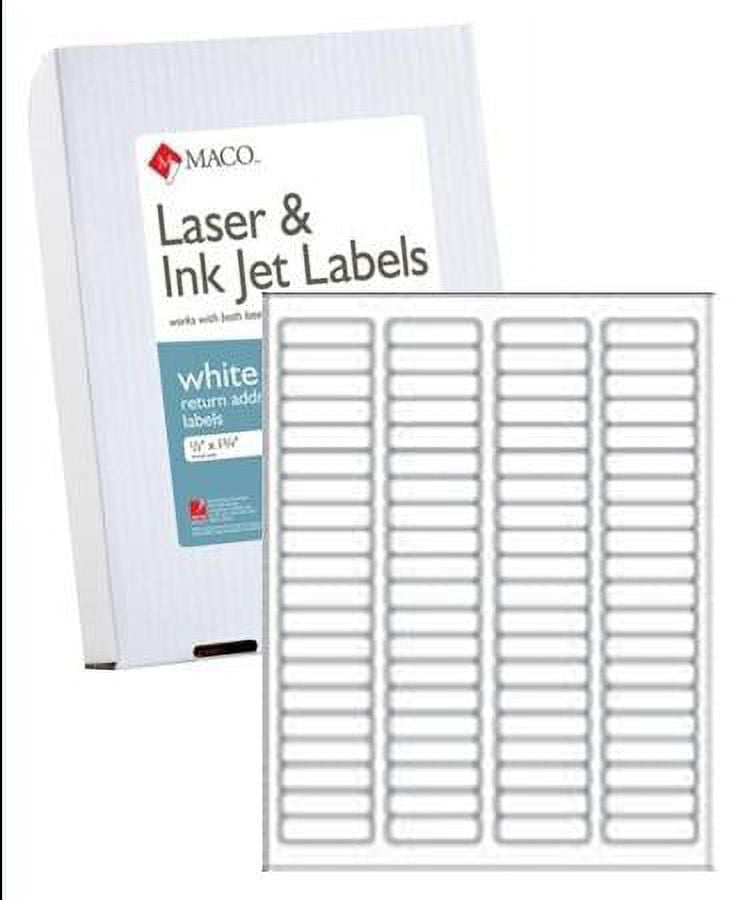 Maco ML-8025B White 1-3/4 x 1/2 inch Laser / Inkjet All-Purpose Printer ...