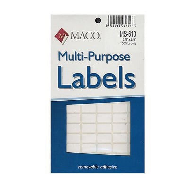 Maco Multi-Purpose Handwrite Labels (MS-610), 3/8 In. x 5/8 In., White ...