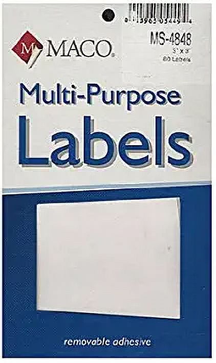 Maco Multi-Purpose Handwrite Labels square 3 in. x 3 in. 80 [PACK OF 6 ...