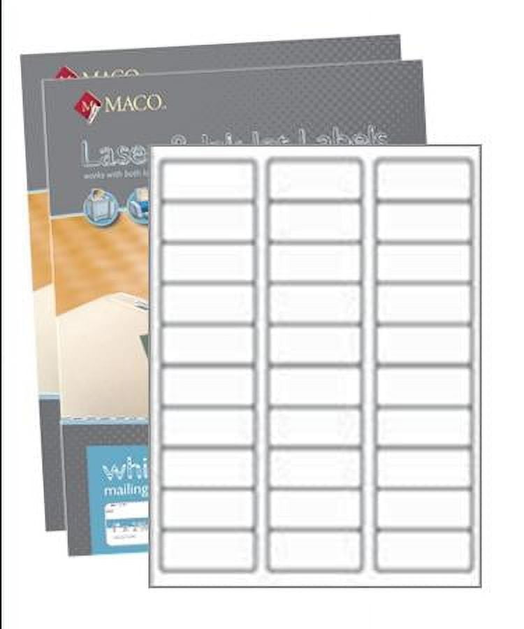 Maco White All-Purpose Labels 1 X 2-5/8, 3000 /Box - 2 Boxes (6000 ...