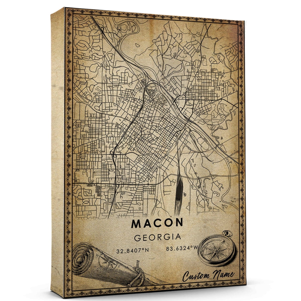 Macomb Map Poster, Illinois Map Art Poster, Canvas, Macomb Map City ...