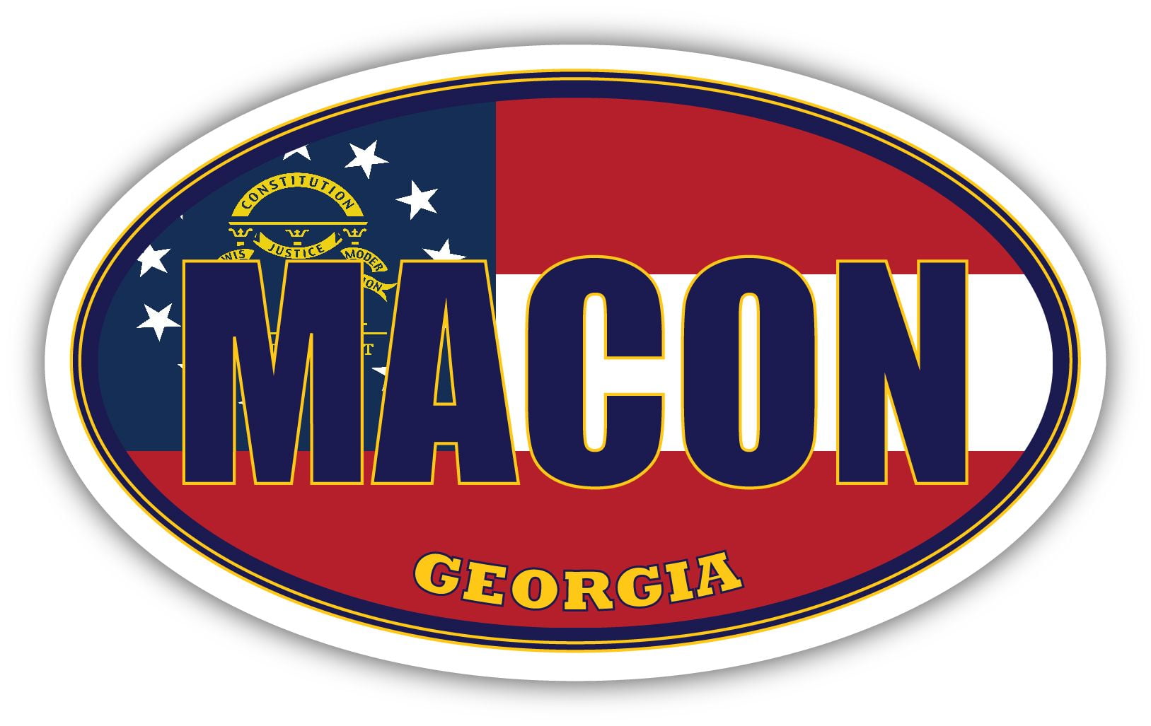 Macon City Georgia State State Flag | GA Flag Bibb County Oval State ...