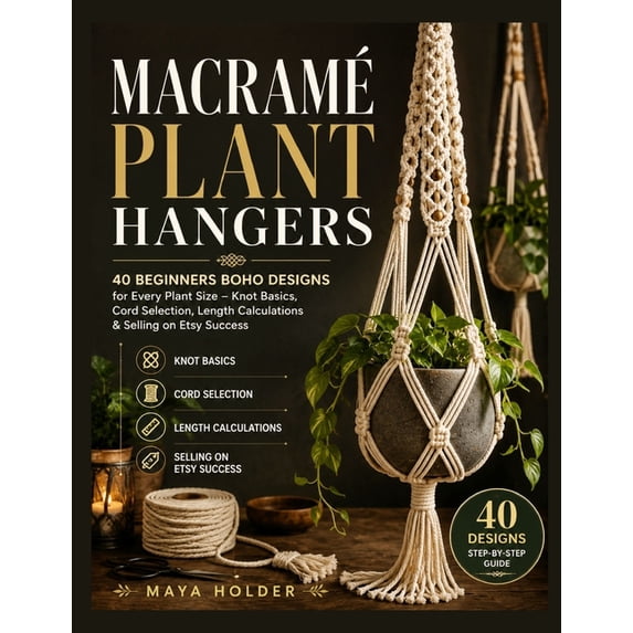 MacramÃ© Plant Hangers: 40 Beginners Boho Designs for Every Plant Size ...