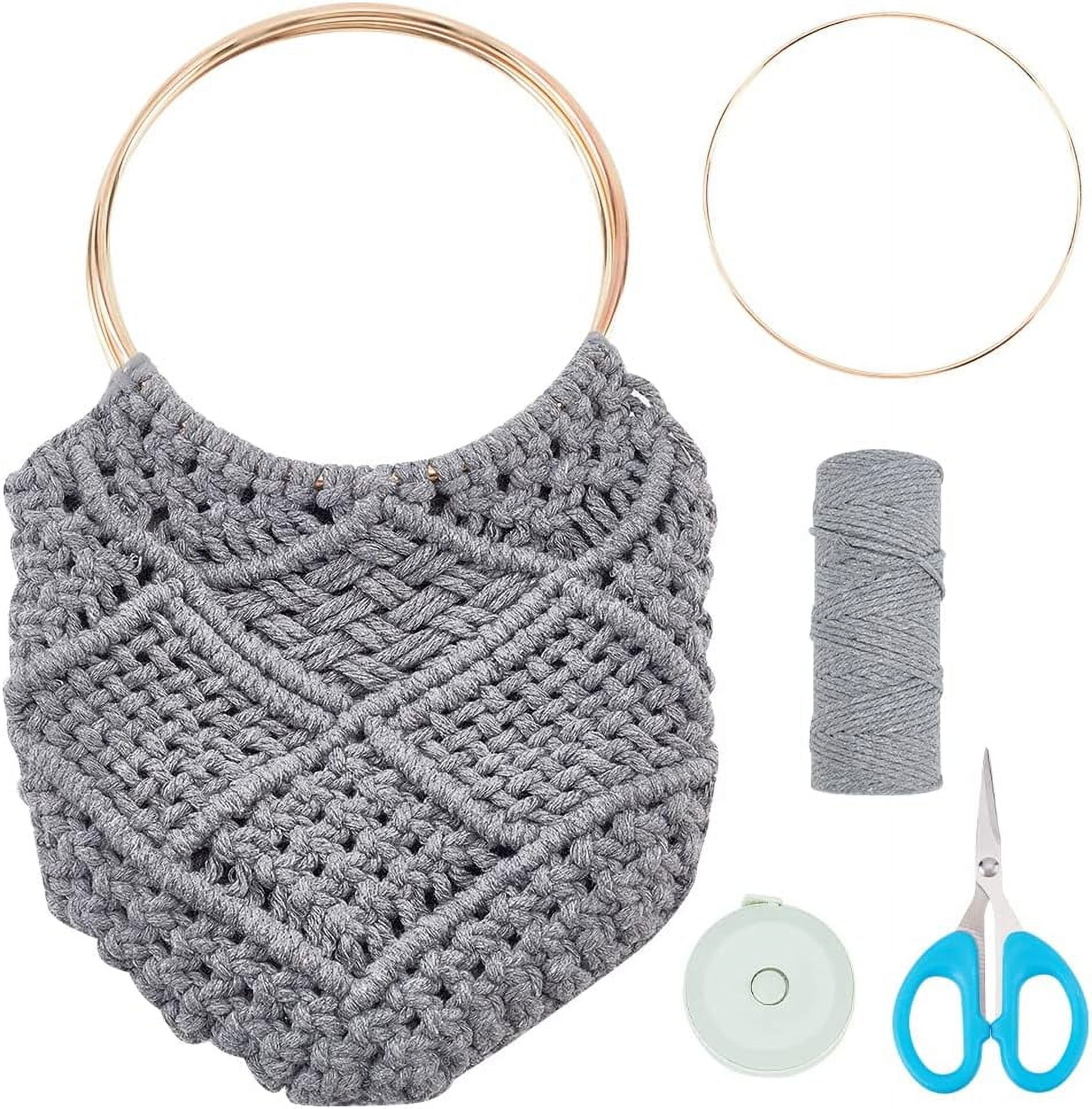 Macrame Bag DIY Kit Macrame Kit for Beginners with Alloy Handles ...