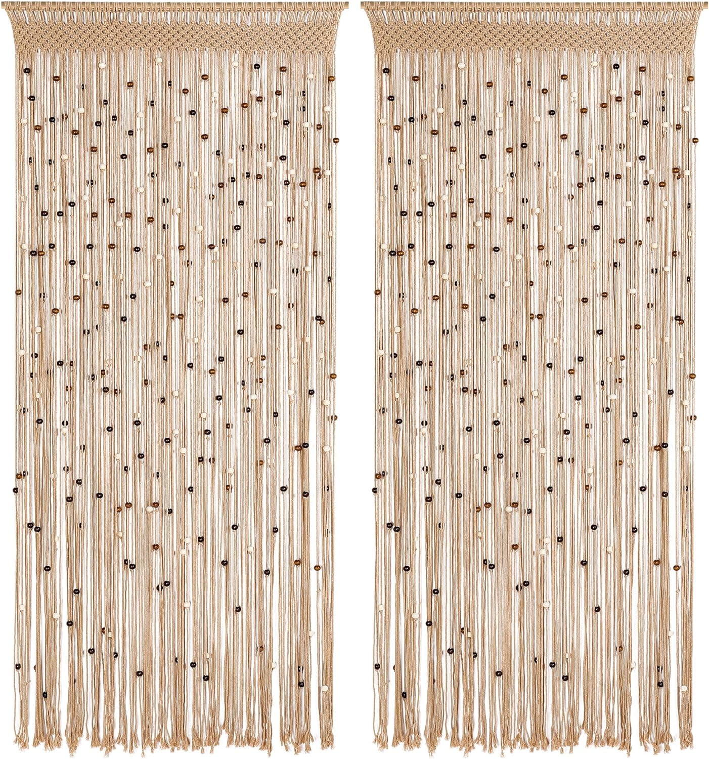 Macrame Beaded Curtain Boho Handmade Cotton Door String Curtain for ...