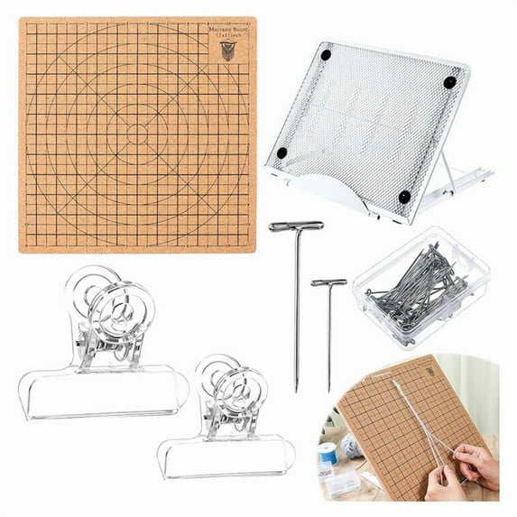 Macrame Board and Metal Adjustable Holder Sided Grids Macrame Project ...