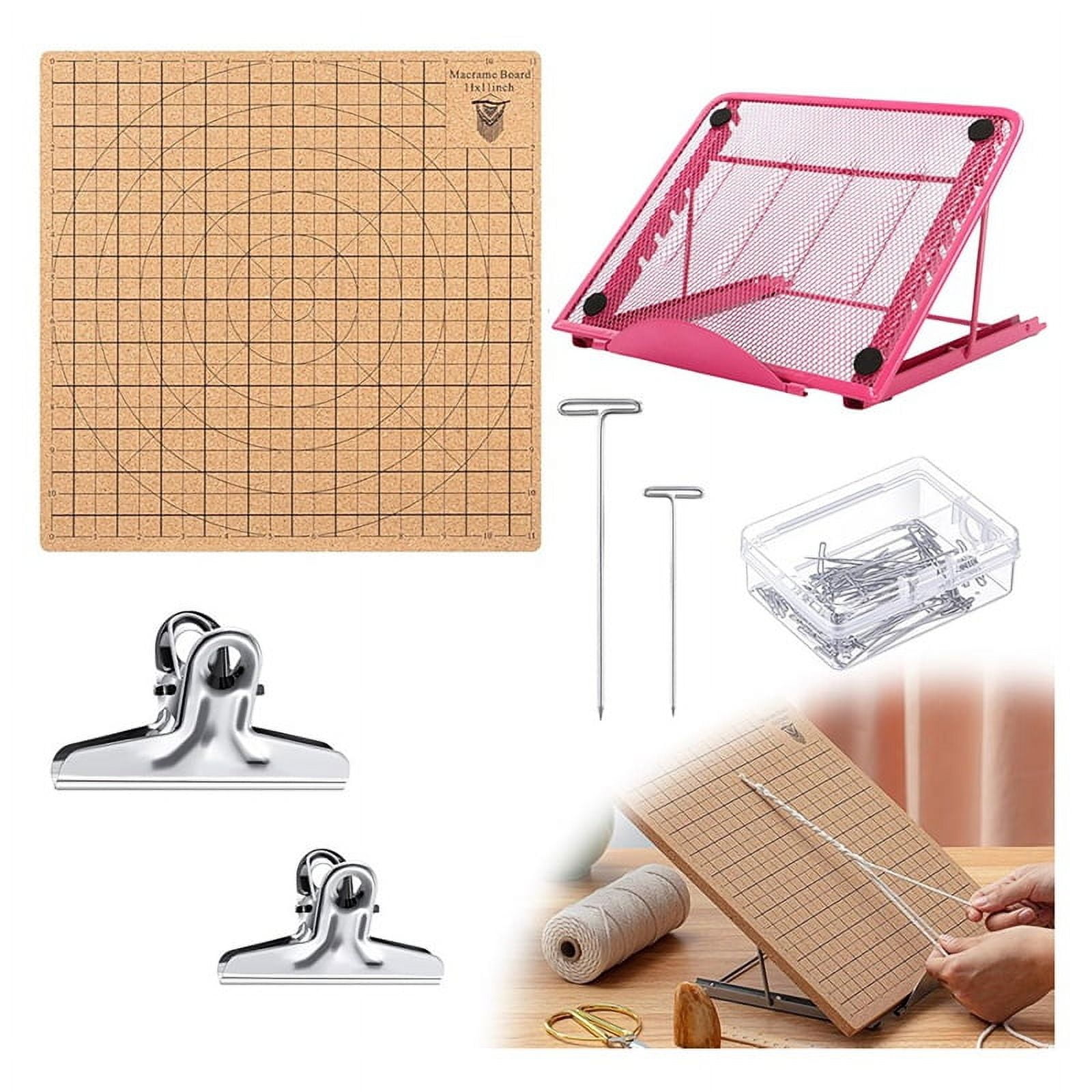 Macrame Board Set with -Needle Clip, Supplies Knitting Craft Helper ...