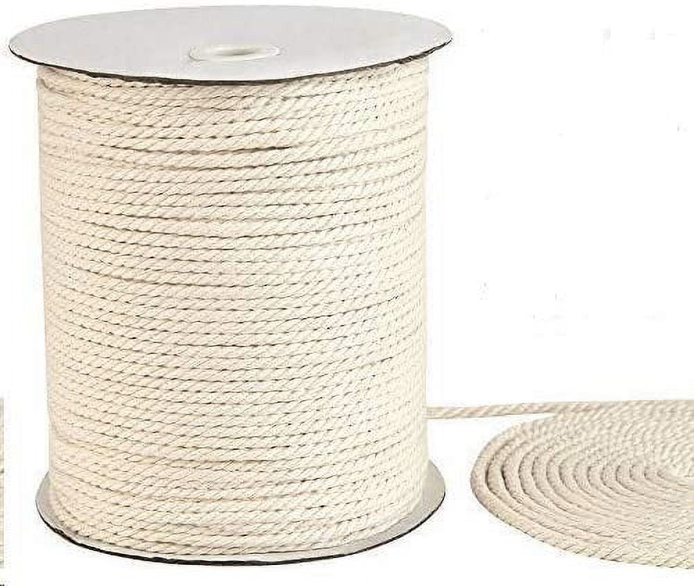 Macrame Cord 3mm x 200m, Natural Cotton Macrame Rope, 3 Strand Twisted ...