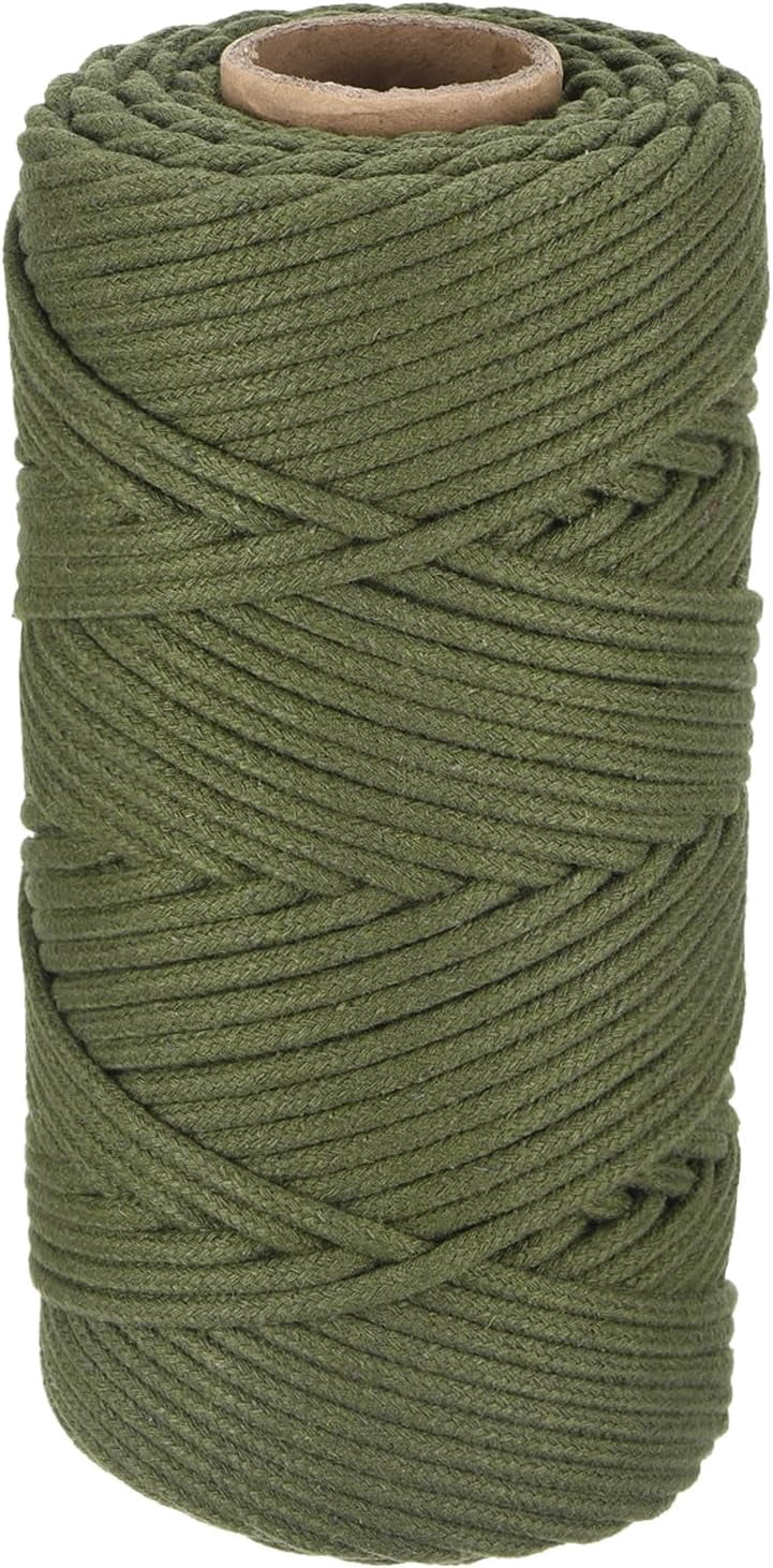 Macrame Cord 4mm x 109 Yard, Natural Cotton Rope Twisted Yarn [for ...