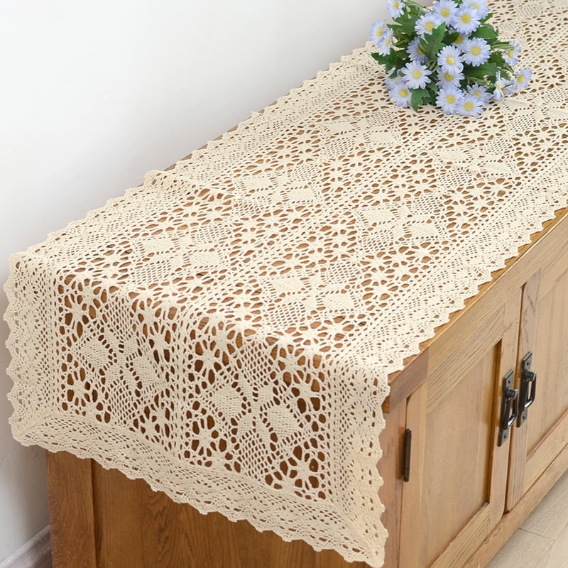 Macrame Crochet Table Runner Farmhouse Cotton Doilies Lace Boho Table ...
