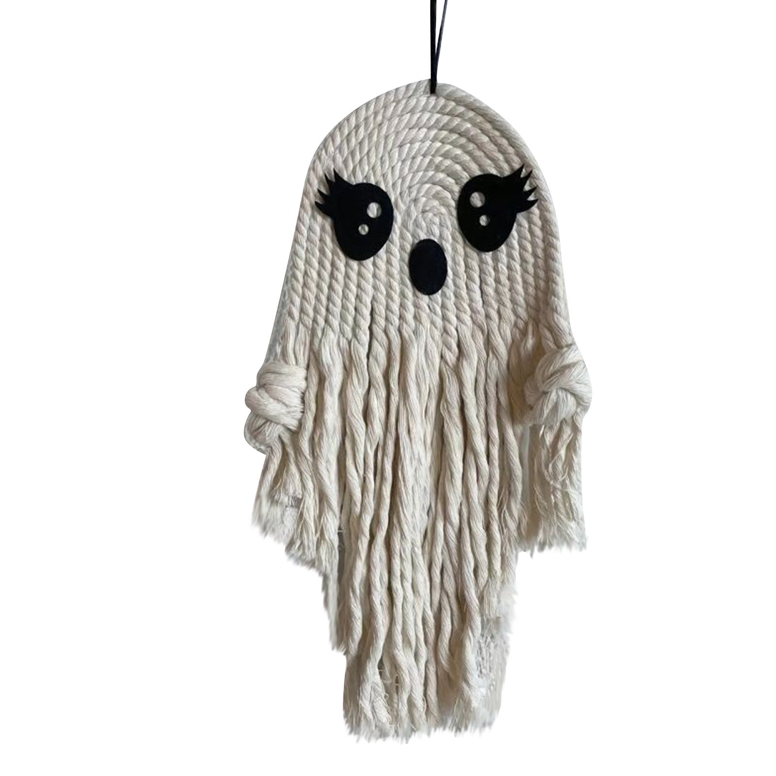 Macrame Ghost Ornament - Handmade Cotton Rope Ghost Hanging Decor for ...