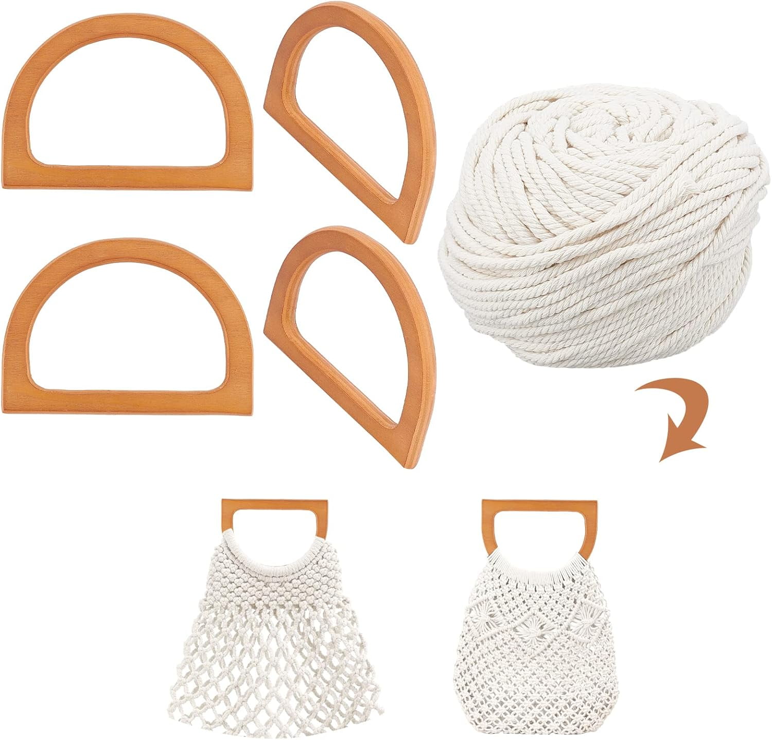 Macrame Handbag Making Kit Easy Macrame Bag DIY Kit for Adults ...
