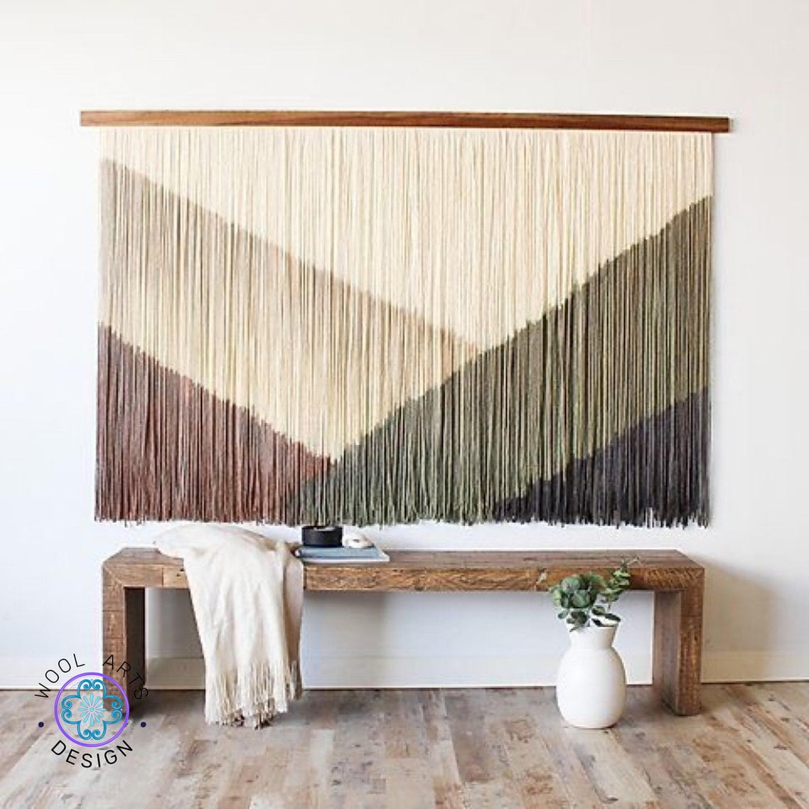 Macrame Hanging, Painting Wall Accessory, Fiber Art, Artistic Charm ...