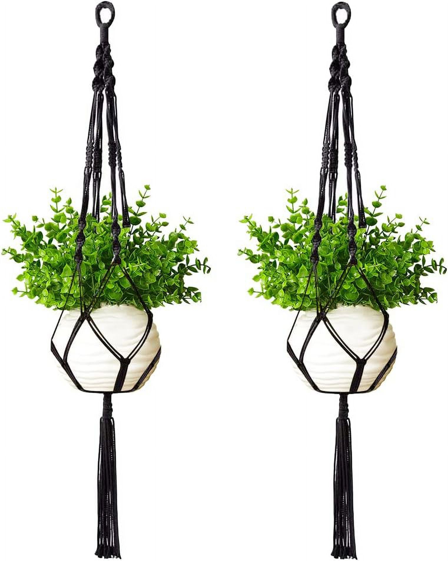 Macrame Hanging Planters - Boho Style Indoor/Outdoor Decor - Walmart.com