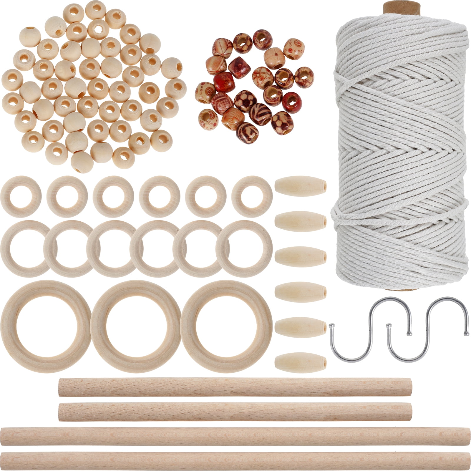 Macrame Kit for Beginners Natural Cotton Rope Macrame Wall Hanging Kit ...